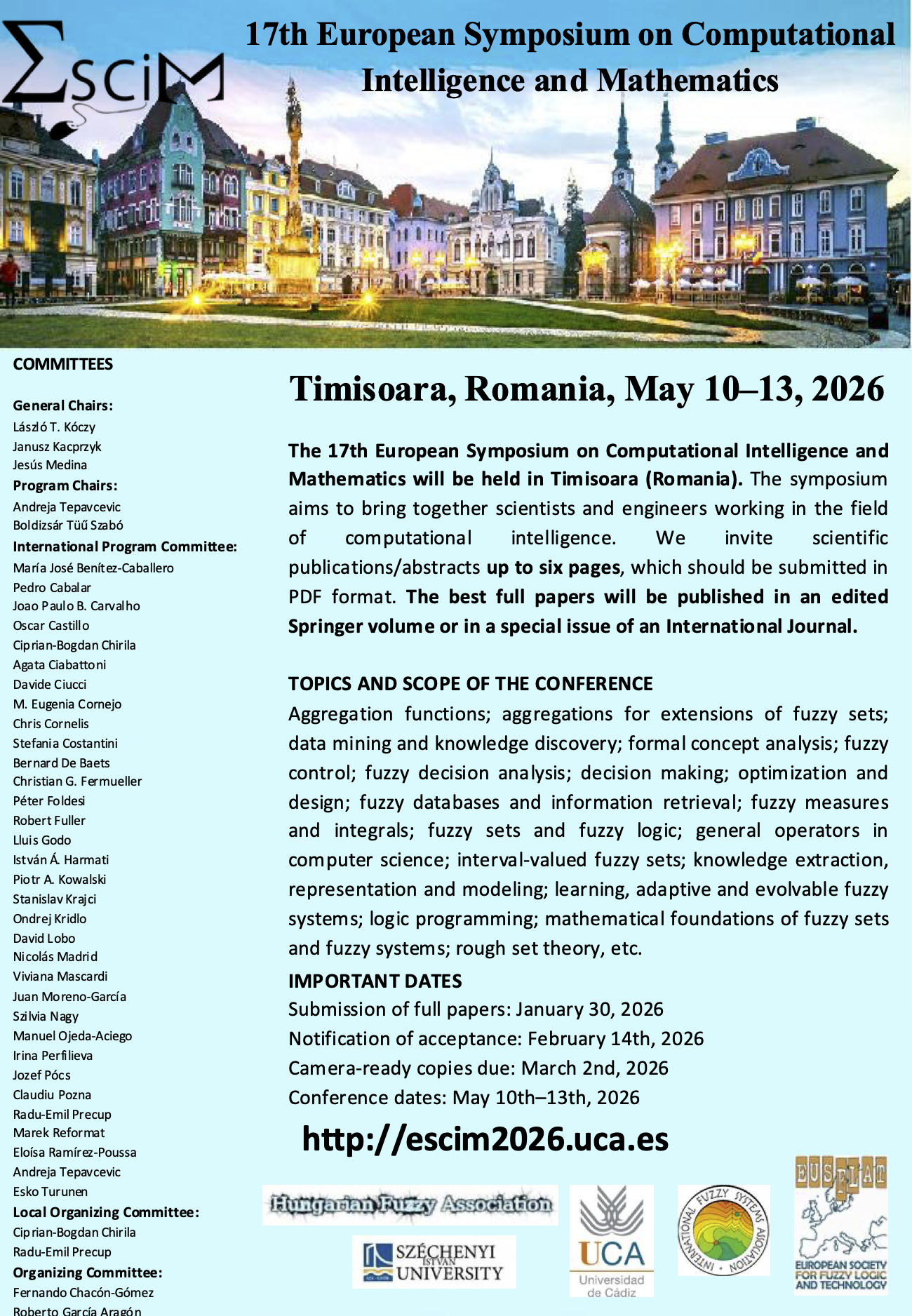 ESCIM 2026 | 17th European Symposium on Computational Intelligence and ...